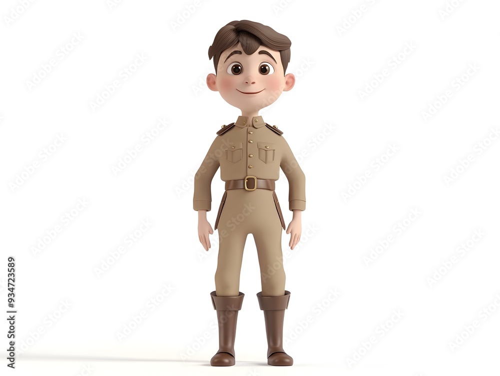 3D Rendered Image of a Young Man Wearing a Formal Historian s Uniform ...