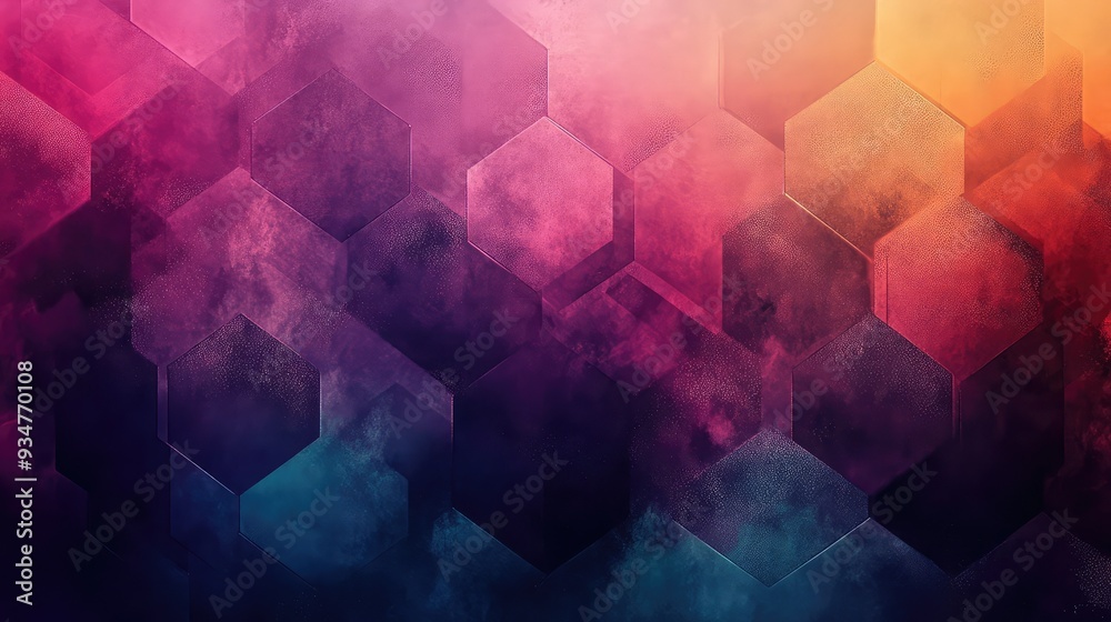 Geometric fusion of hexagons and triangles, with a gradient color ...