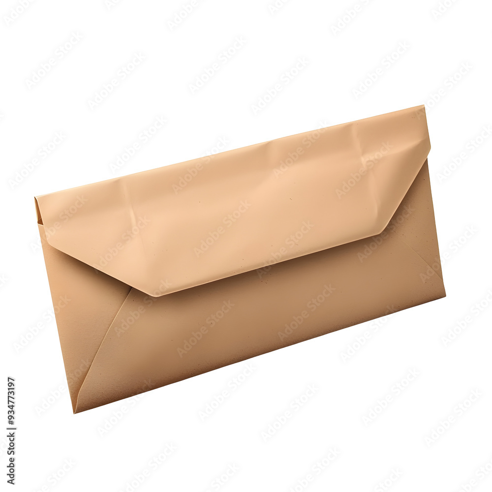 Minimalist Beige Packing Slip Envelope on Plain White Background for ...