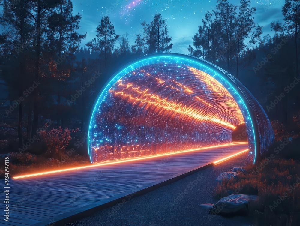 futuristic running track with glowing lane markers holographic start ...