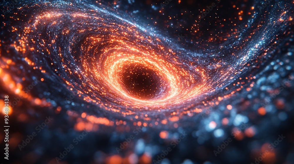 Black hole visualized as a 3D point of infinite density with 2D waves ...