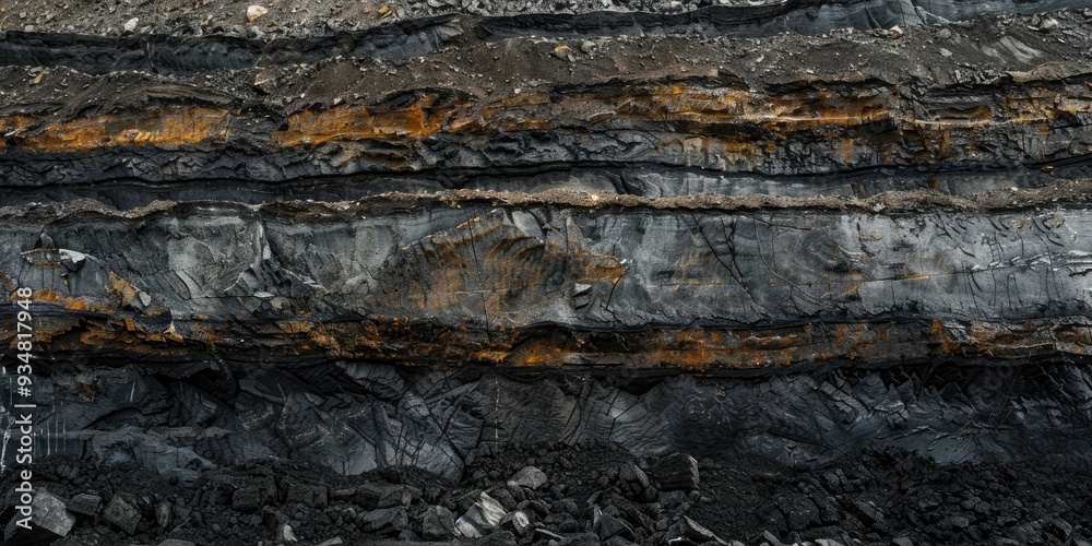 Geological cross section showing soil layers coal and rock formations ...