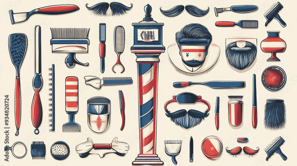 Vintage barbershop professional posters featuring men’s hairdressing ...