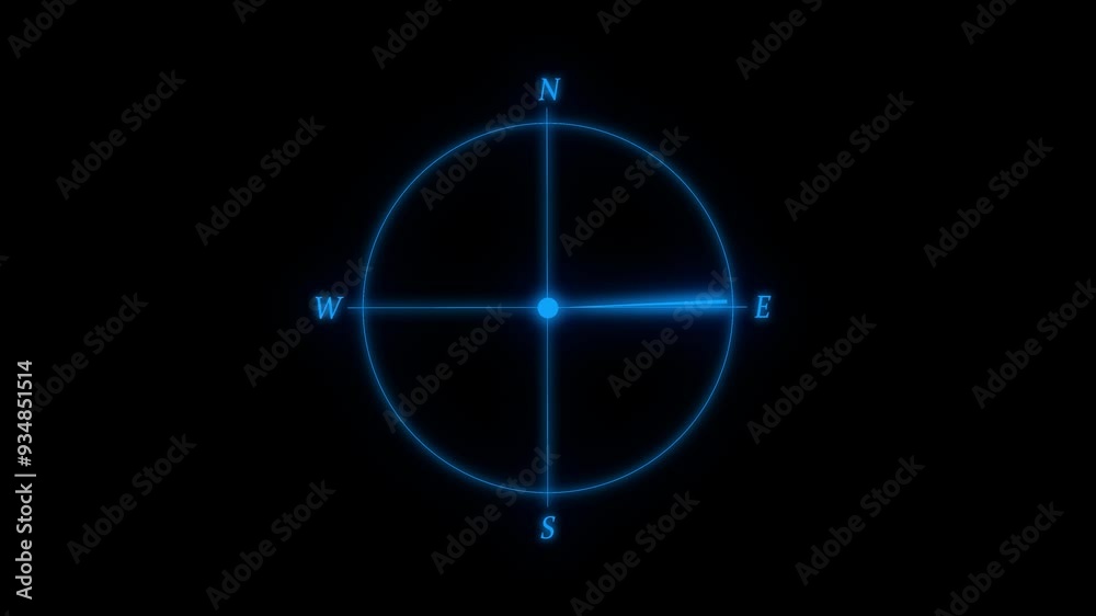 Abstract Digital Sonar Radar Screen Technology Animation. Futuristic ...