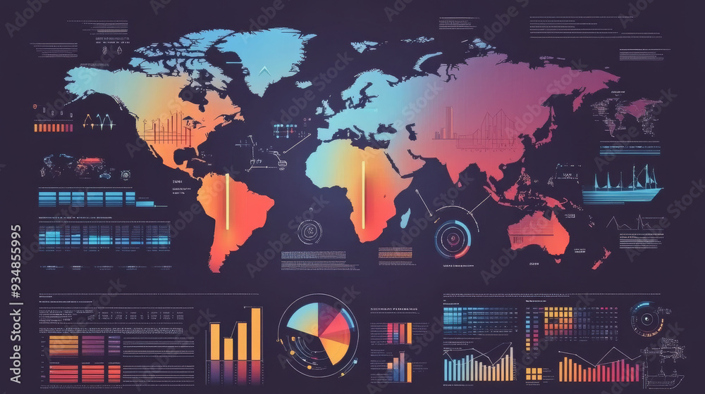 Infographic design components featuring pie charts and a step-by-step ...