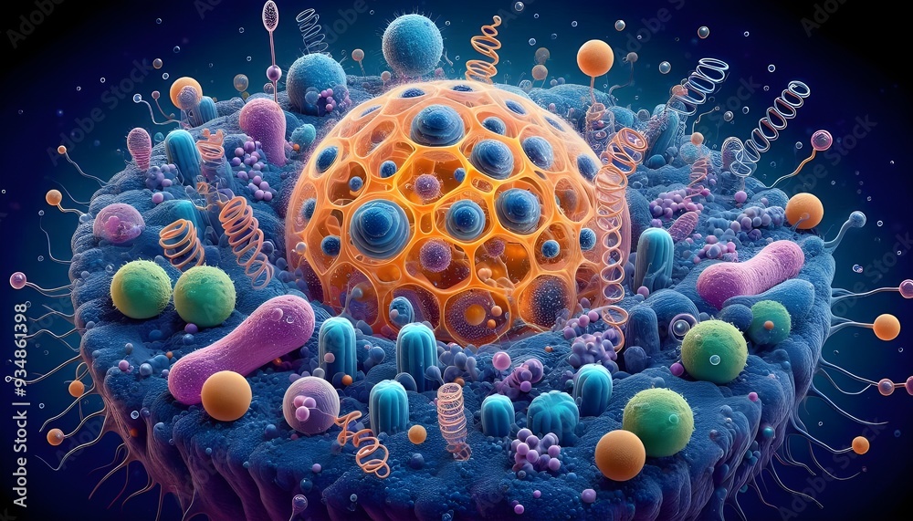 Biomolecular condensates in cells, membraneless organelles Stock ...