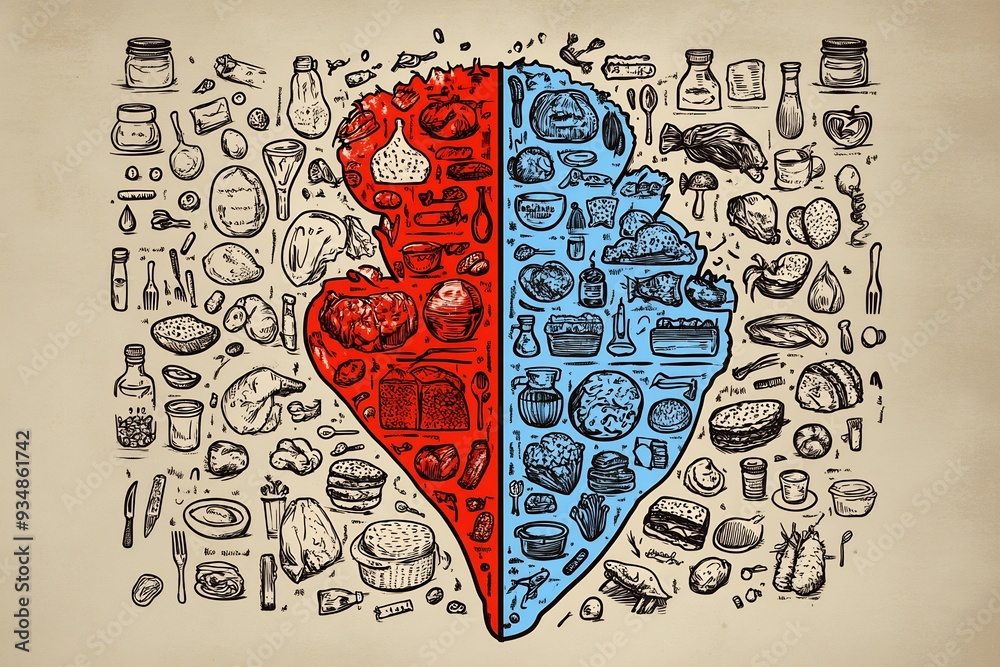 Vector illustration highlighting the importance of nutrition in public ...