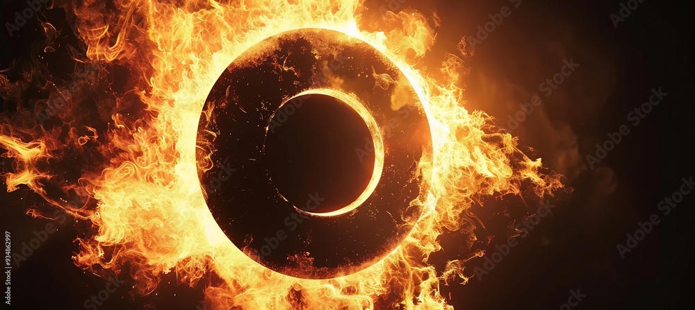 Vector illustration of a black holes photon sphere where 3D light ...