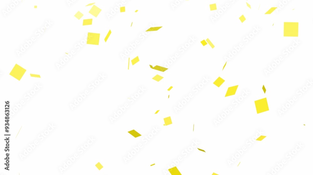 Gold color confetti falling background video, Confetti celebratory explosion with elements on a ...