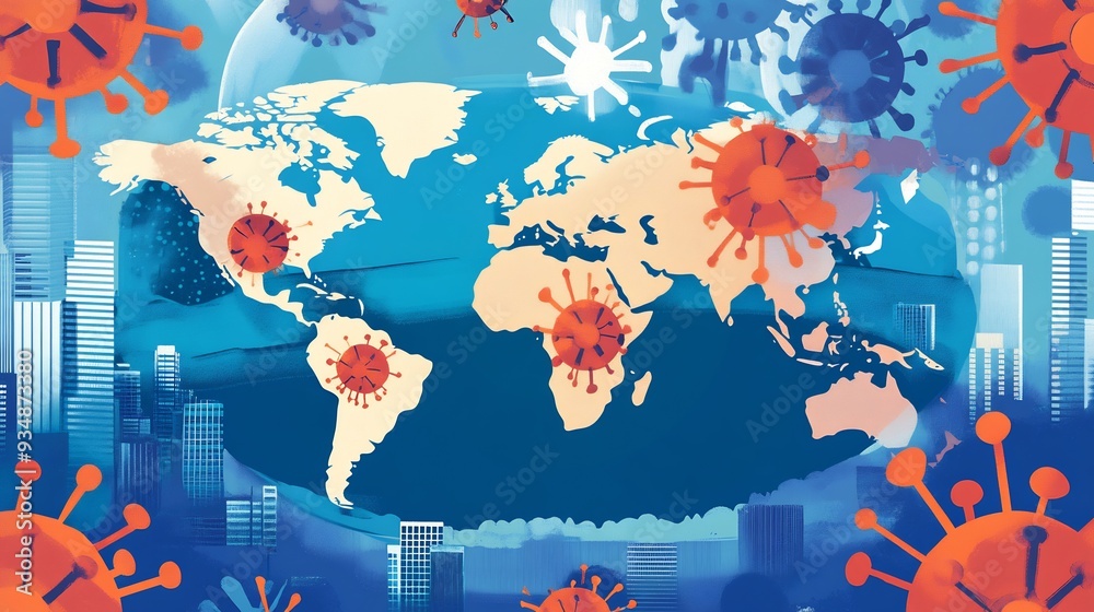 Vector illustration of the importance of global cooperation in pandemic ...