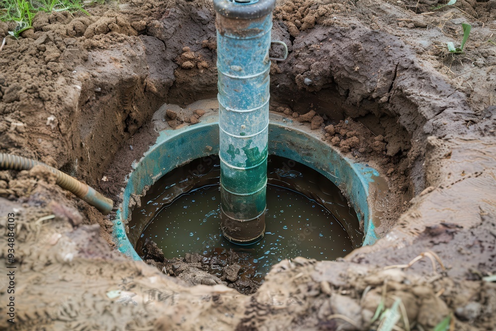 Groundwater Well System with PVC Pipe and Electric Submersible Pump for ...