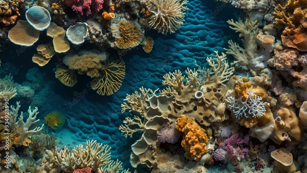 Ocean Floor Textures. Varied seafloor patterns including sand ripples, coral formations, and ...