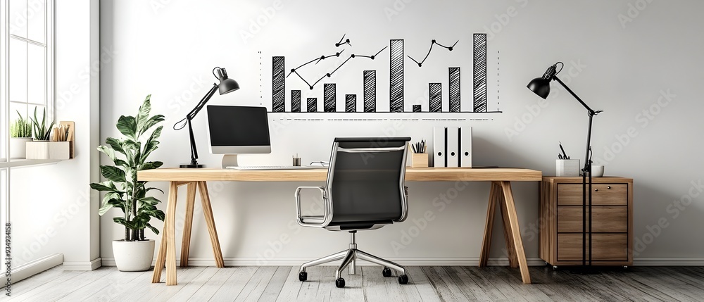 Meticulously hand drawn bar graph visualizing quarterly business ...