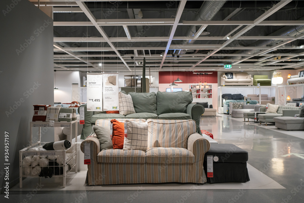 PENANG, MALAYSIA - AUG 14, 2024: IKEA sofas display at IKEA showroom ...