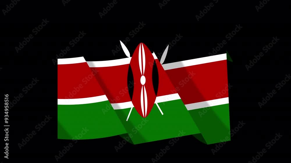 Looping Animation of the Kenya Flag with Alpha Channel, Waving Flag 4K ...