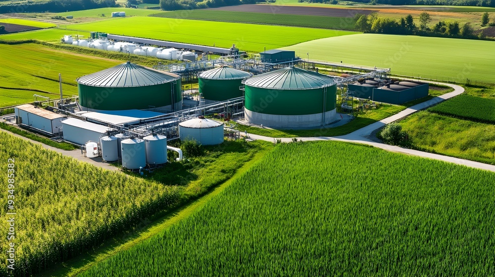 Biogas Plant Converting Organic Waste into Renewable Energy Solution Storage Tanks and ...