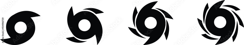 Hurricane symbol, abstract icon set, Clip Art Design Shape. Mascot ...