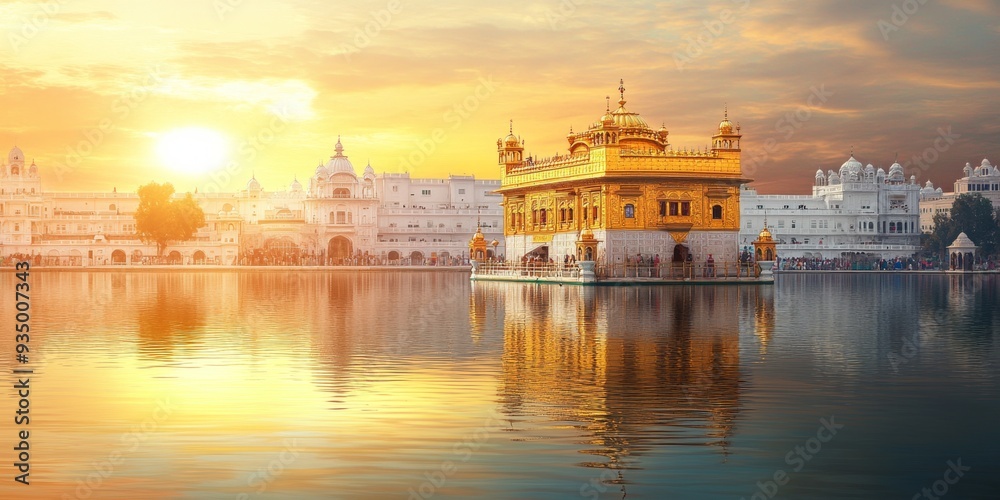 Majestic 3D Golden Temple: Abstract Artistic Representation of Shri ...