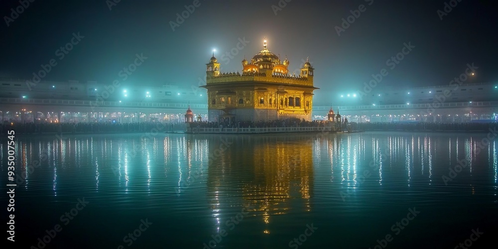 Majestic 3D Golden Temple: Abstract Artistic Representation of Shri ...