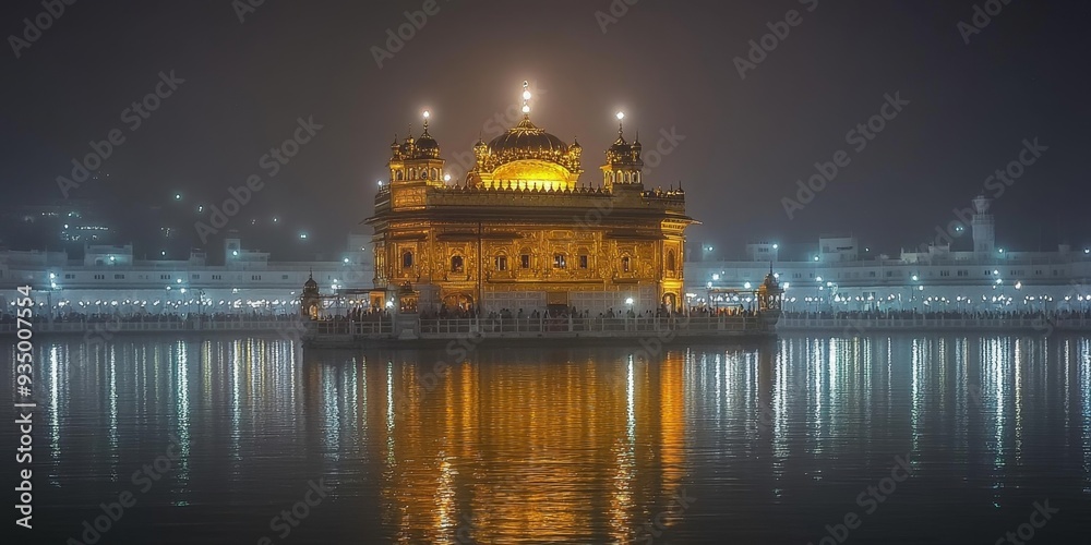 Majestic 3D Golden Temple: Abstract Artistic Representation of Shri ...