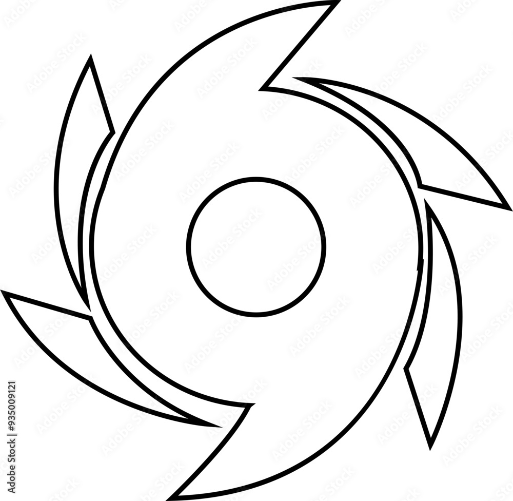 Hurricane symbol, abstract icon, Clip Art Design Shape. Mascot ...