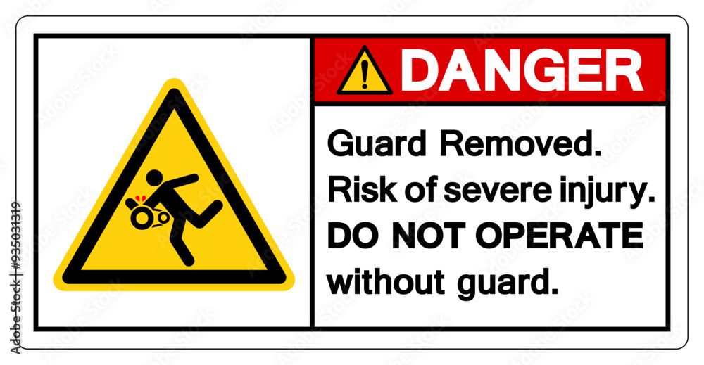 Danger Guard Remove Risk Of Severe Injury Symbol Sign ,Vector ...