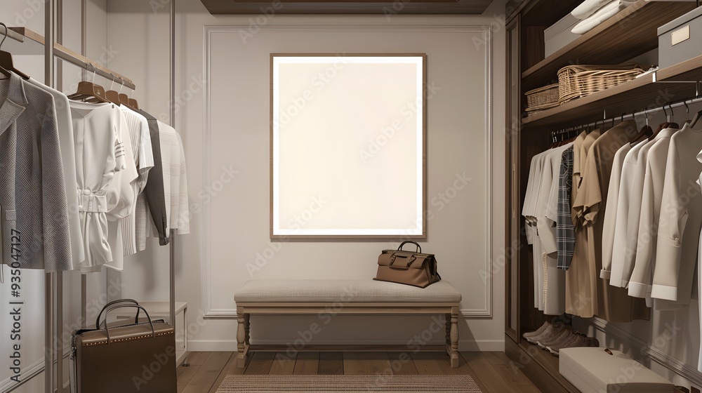 Create a chic atmosphere in your walk-in closet with a frame mockup ...