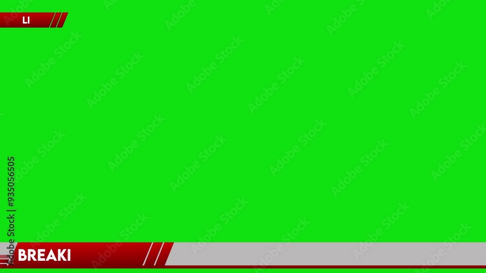 Breaking news with lower third on a green screen background including ...