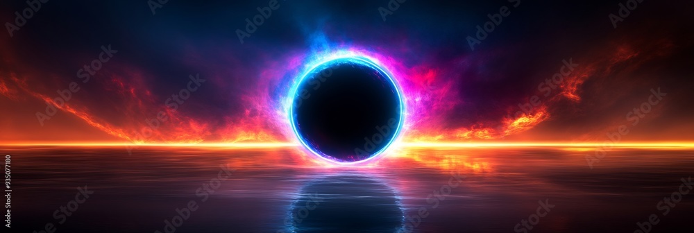 Abstract illustration of a black hole where the Schwarzschild radius is ...