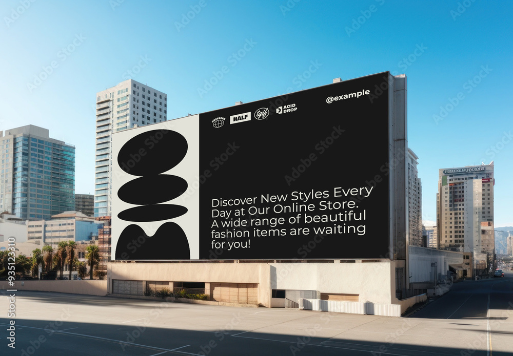 Urban Outdoor Billboard Sign Mockup With Generative AI Stock Template ...