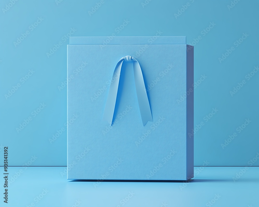 Clean matte sky blue box for skincare sachets, with a matte sky blue ...