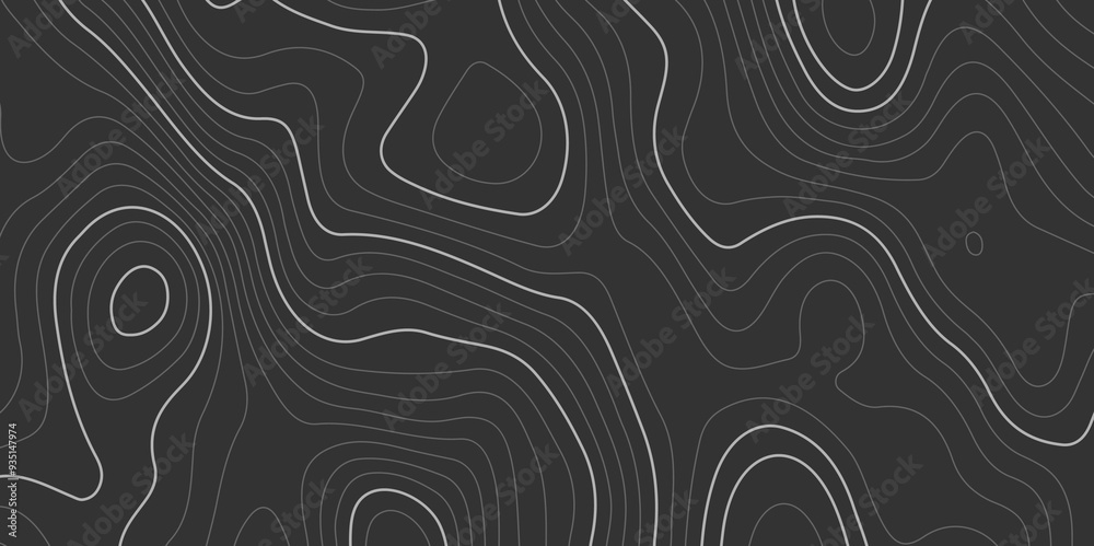 Wave topographic doted lines contour map, topographic wavy map dot line ...