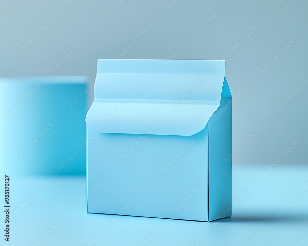 Minimalist design matte sky blue box for sachets, with a matching matte ...