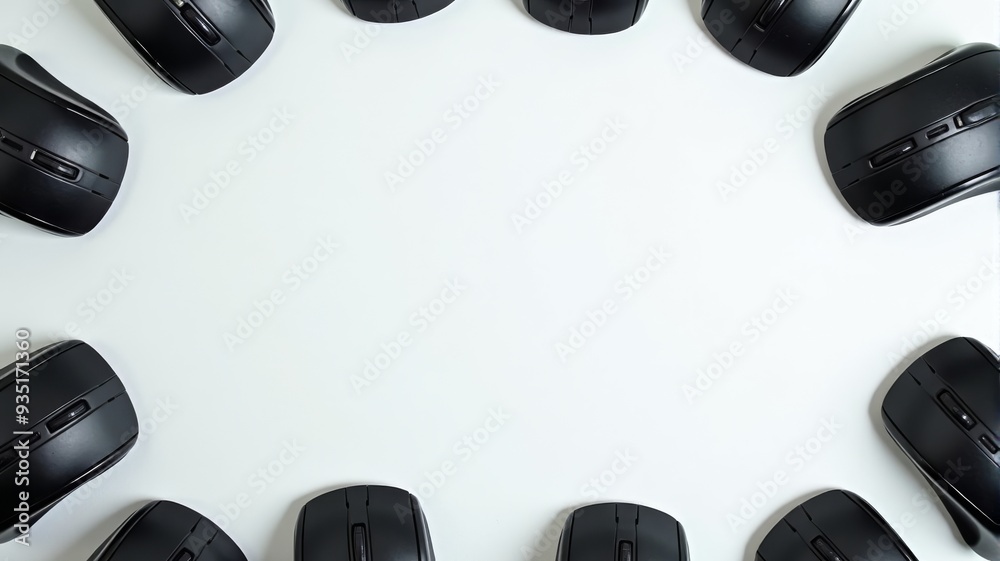 Computer Mouse Pattern on White Background - Office Technology ...