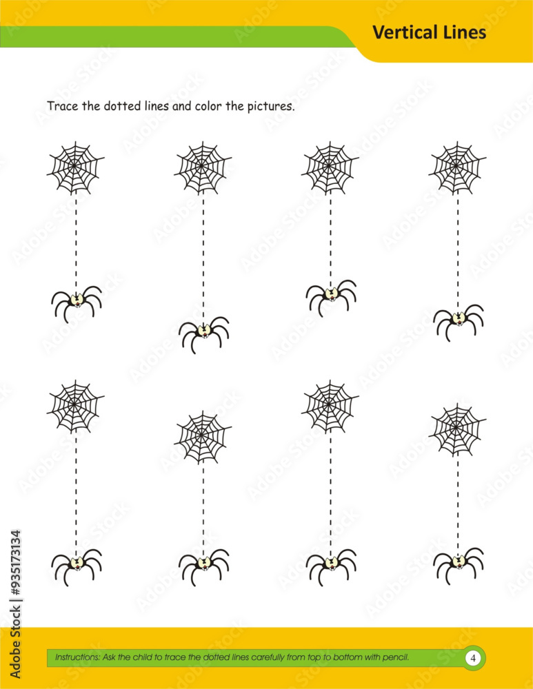 Vetor de Prewriting skills, line practice sheet for kindergarten ...