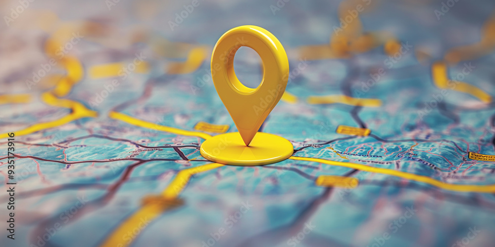 GPS Pointer on map, navigation Symbol, Indicating important place on ...