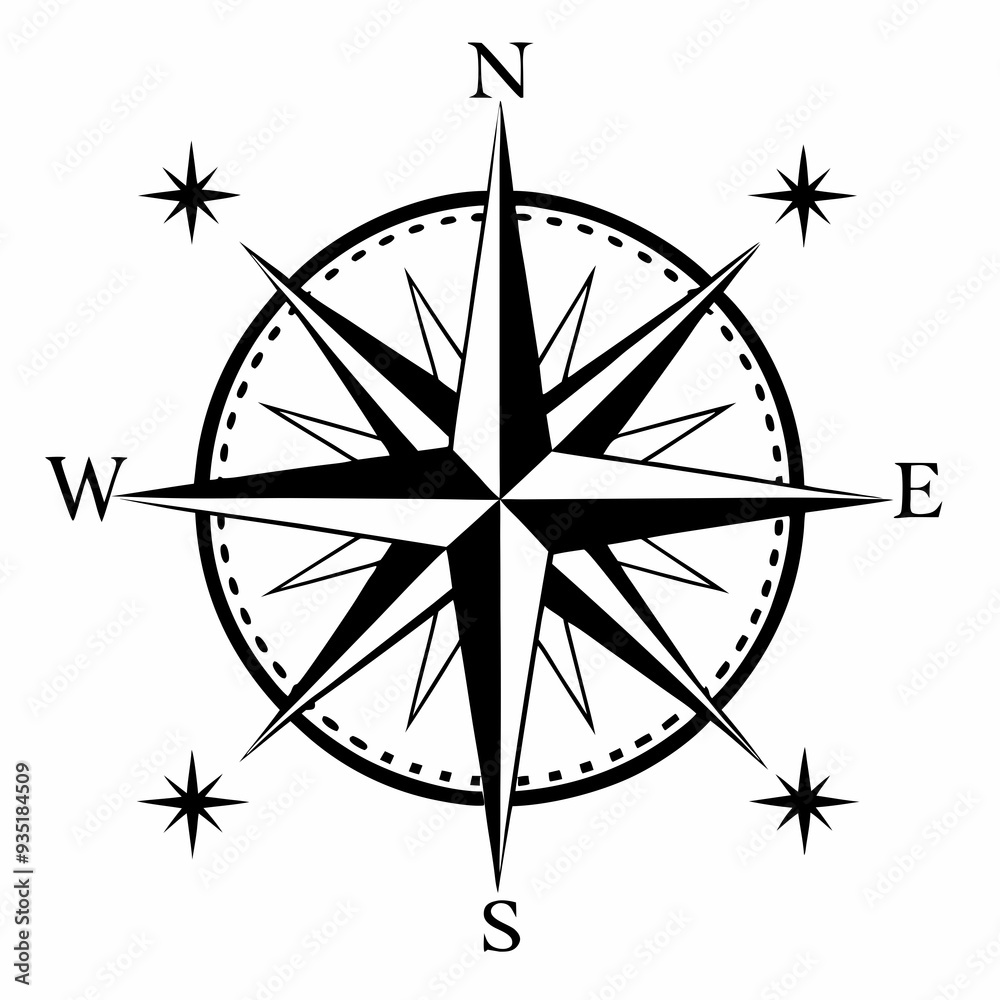 Compass Compass Svg Compass Rose Svg Nautical Compass Svg Svg Cricut Silhouette Stock