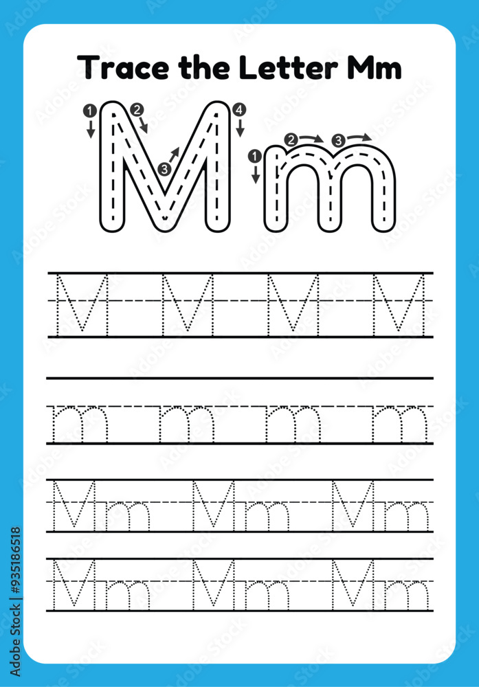 English alphabet tracing practice worksheets, educational letters a-b ...