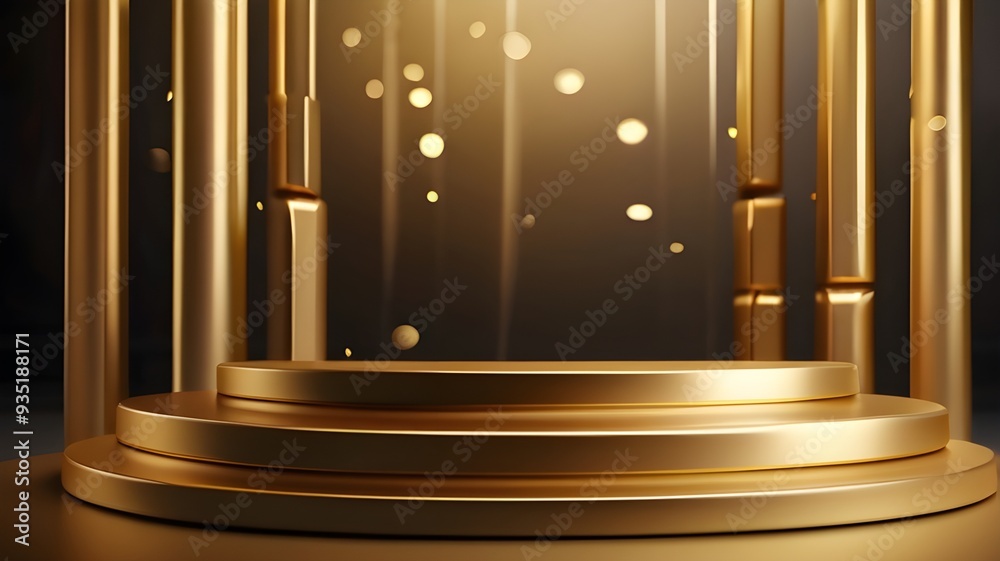 gold podium background with rectangle geometric, rectangle animation ...
