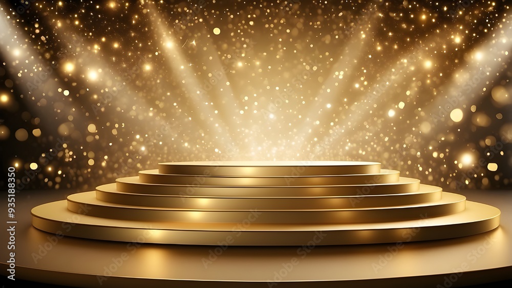 gold podium background with rectangle geometric, rectangle animation ...