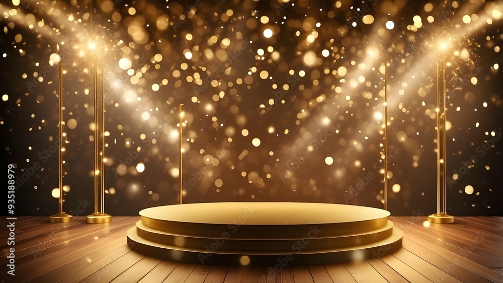 gold podium background with rectangle geometric, rectangle animation ...