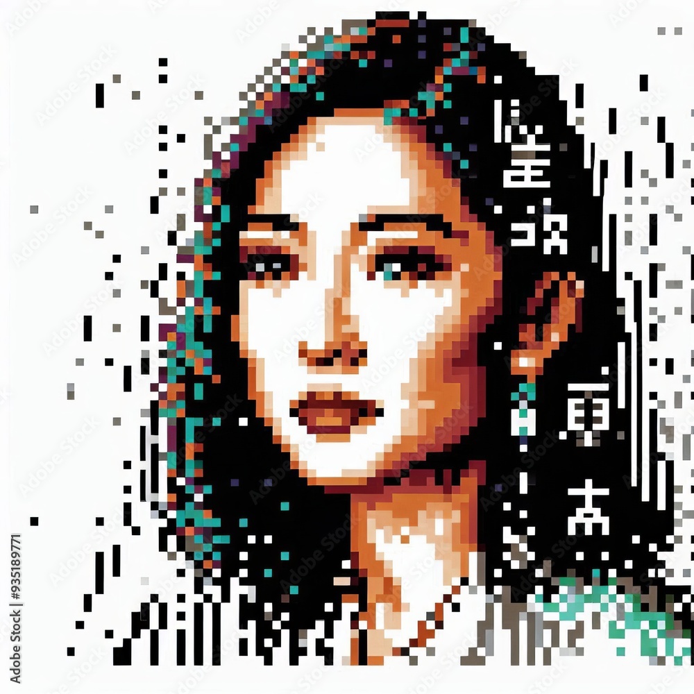 Ascii Art Pixel Art Hybrid Ascii art characters forming pixel ar Stock ...