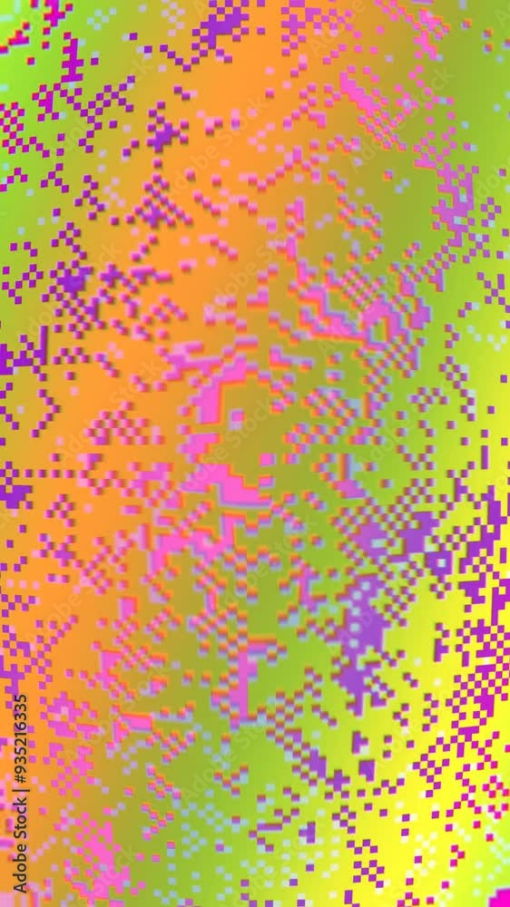 Abstract pixelated interlaced flowing rainbow 8 bit gradient cyber ...