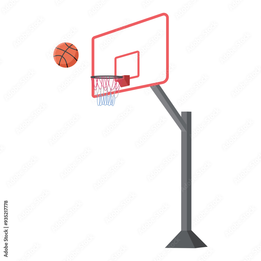 Basketball hoop cartoon vector illustration. Outdoor basketball stand ...