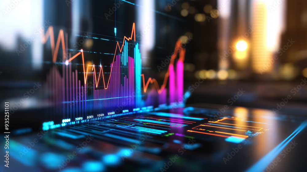 An upward-trending bar graph with vibrant bars, showing the steady ...