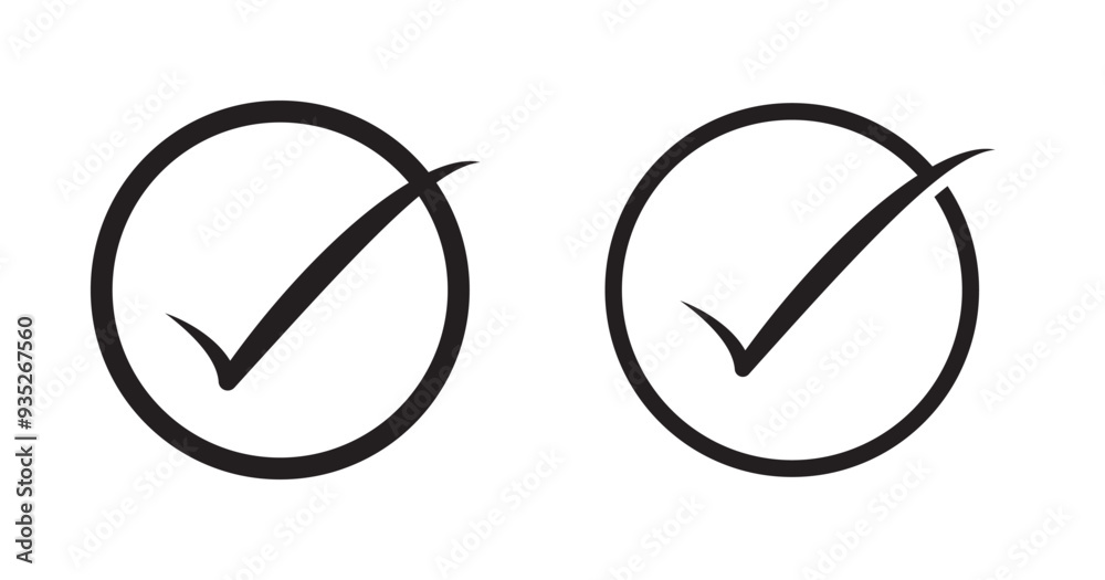 Check vector icon set. checkmark vector icon. accept, verify or done check mark sign. right ...