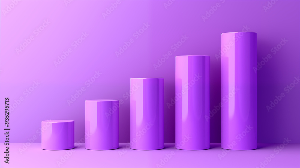 Business Progress Representation Through a Simple 3D Chart , Rising ...