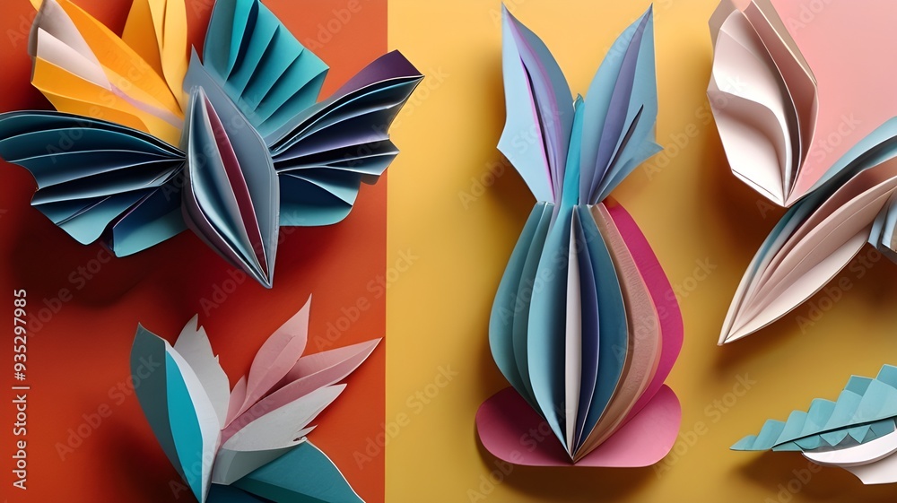 ภาพประกอบสต็อก Experience The Beauty Of Contrast With This Visually Descriptive 3d Paper Art