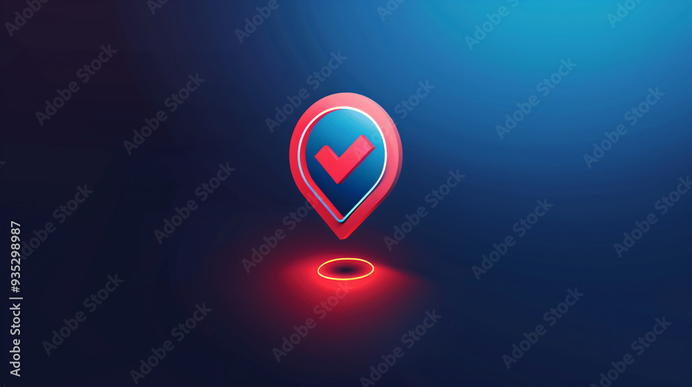 Check-in icon with a location pin , Design Templates Stock Illustration ...