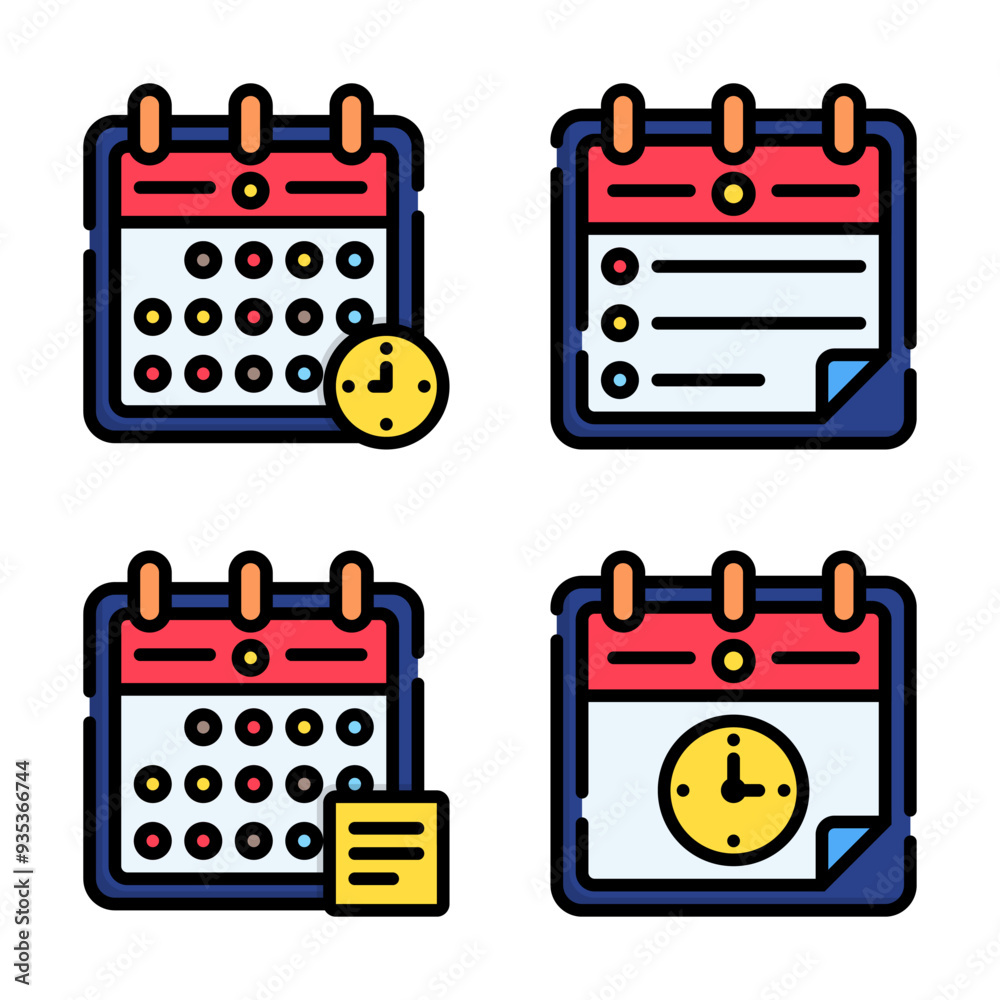 Calendar, Date and Time Icon and Graphic Element Resource Stock Vector ...